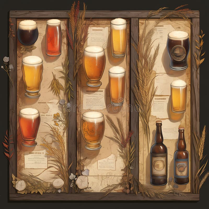 Craft Beer Selection stock illustration. Illustration of artisanal ...