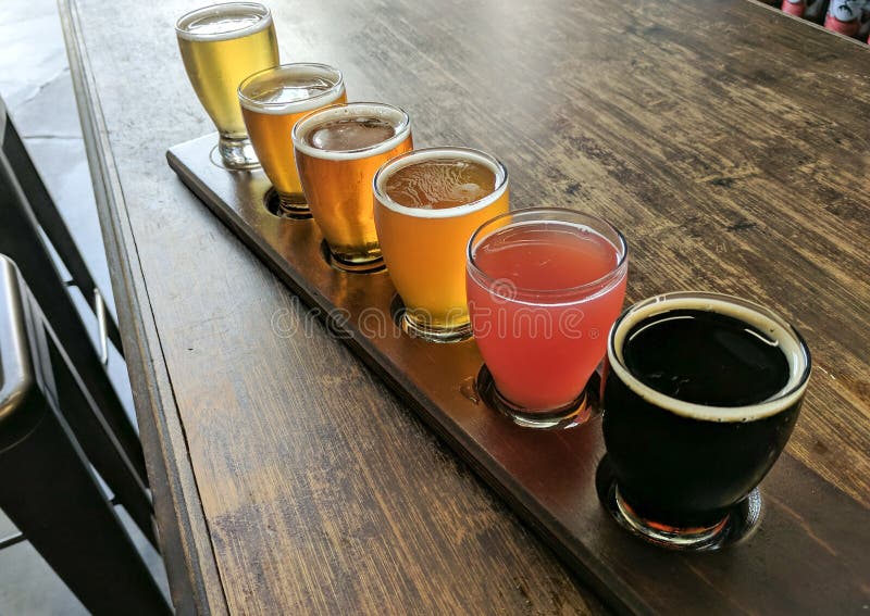 Craft Beer Tasting Flight Sample Stock Image - Image of celebrate ...