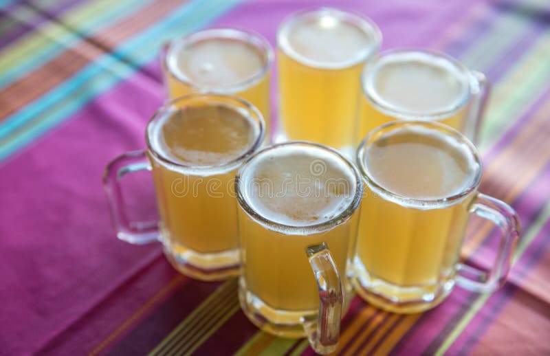 Craft Beer Tasting Flight Sample Stock Image - Image of clear, cold ...