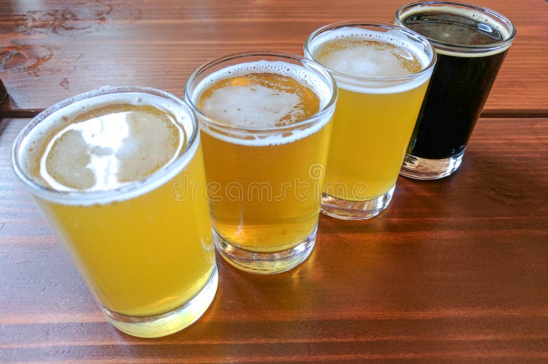 Craft Beer Tasting Flight Sample Stock Image - Image of celebrate ...