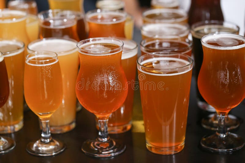 Craft Beer Tasting Flight stock image. Image of pint - 117104051