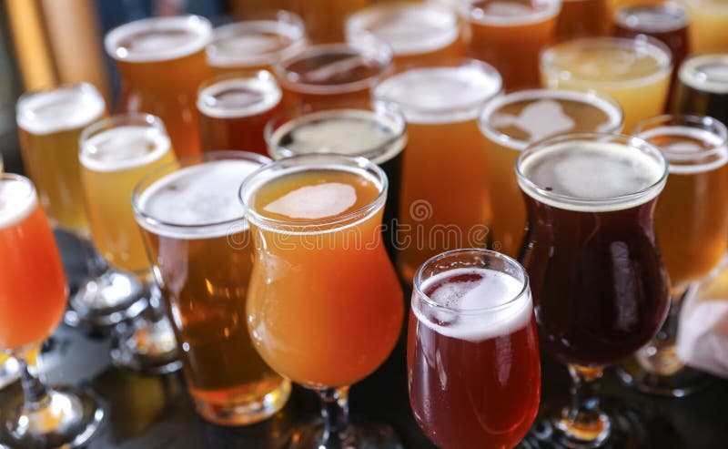 Craft Beer Tasting Flight Sample Stock Image - Image of celebrate ...