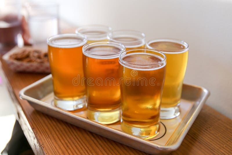 Craft Beer Tasting Flight Sample Stock Image - Image of celebrate ...
