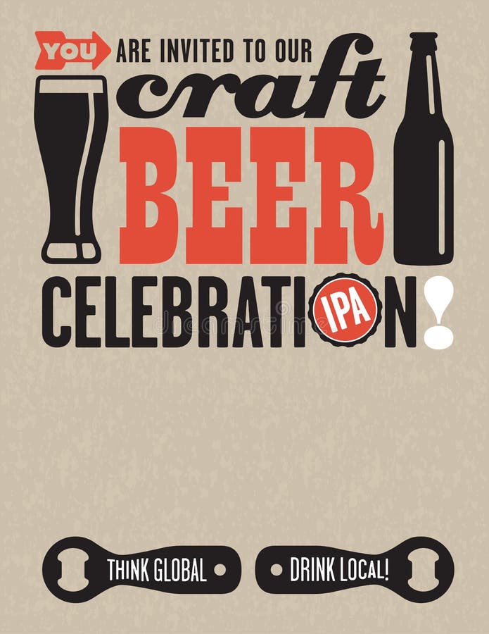 Craft Beer Vector Invitation Editorial Photography - Illustration of ...