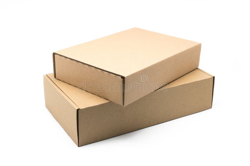 Craft Box Container on a White Background Stock Photo - Image of boxes ...