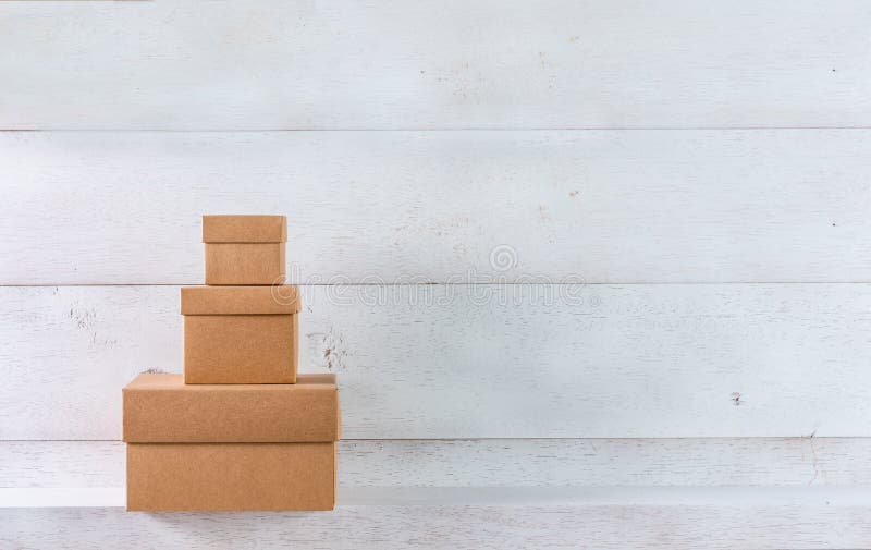 Craft boxes on white shelf stock photo. Image of customs - 140289898
