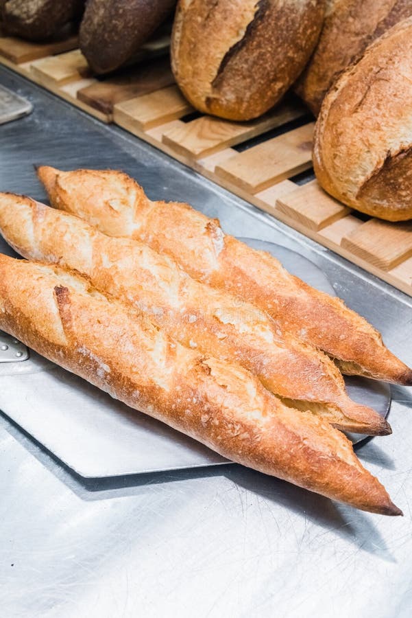 Craft Bread on the Table at the Bakery. the Concept of Small Industries ...