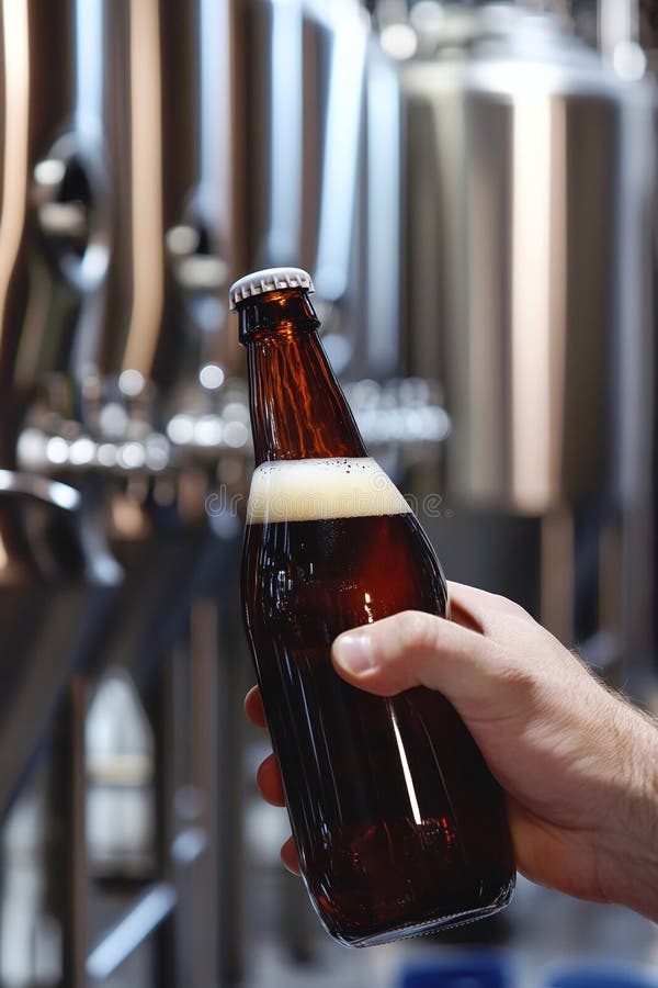 A Craft Brewer Bottling a Batch of Beer in a Compact Brewing Space. Stock Illustration ...
