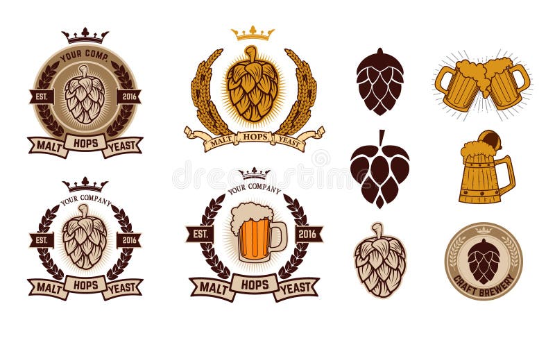 Craft Brewery. Beer Labels. Stock Vector - Illustration of premium ...