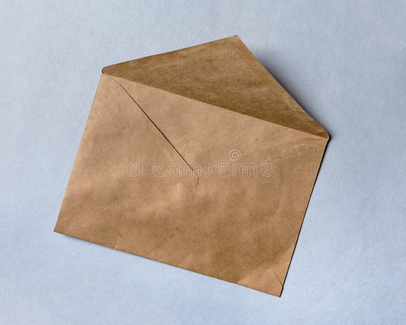Craft Brown Envelope. Open Empty Envelop Stock Photo - Image of mockup ...
