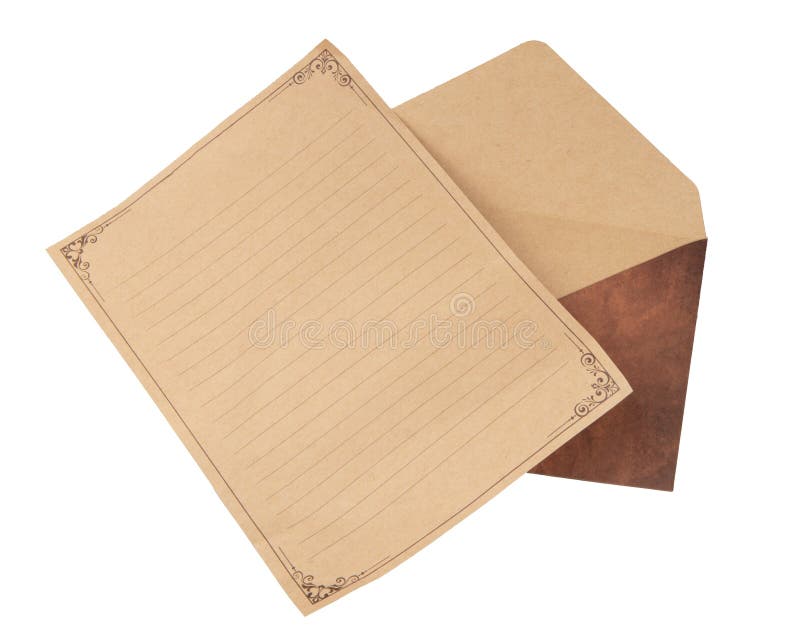 Craft Brown Paper Envelope for Mail Isolated on the White Background ...