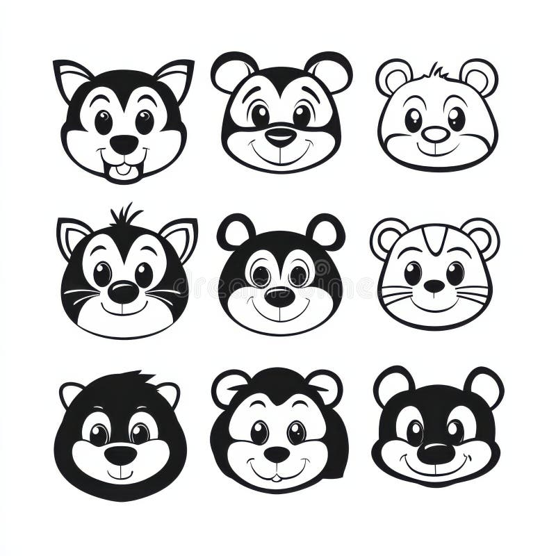 Craft Cartoon Faces for Fun Ideas and Creative Projects Stock ...