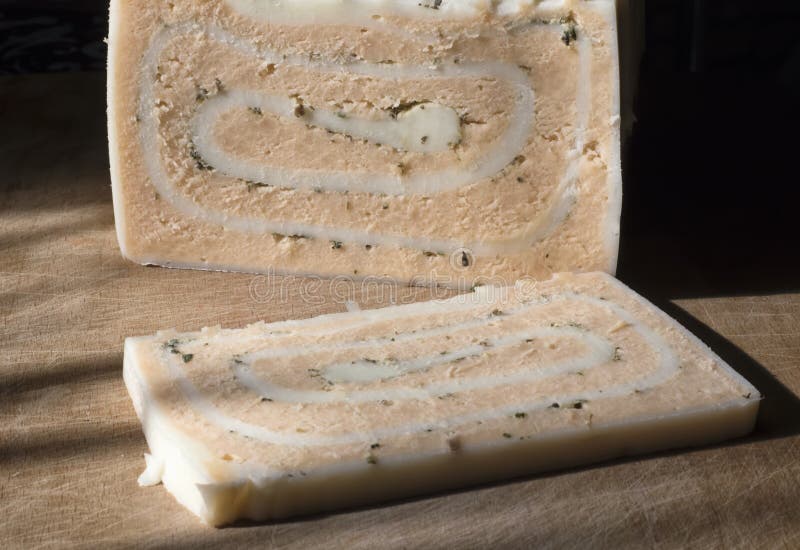 Craft Cheese from Cows and Goats Milk. Cheese Head. Selective Focus ...