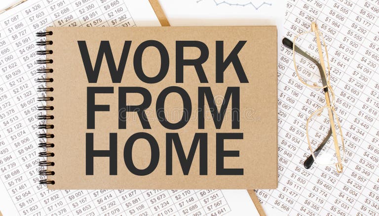 Craft Colour Notepad with Text WORK from HOME. Notepad with Eyeglasses ...