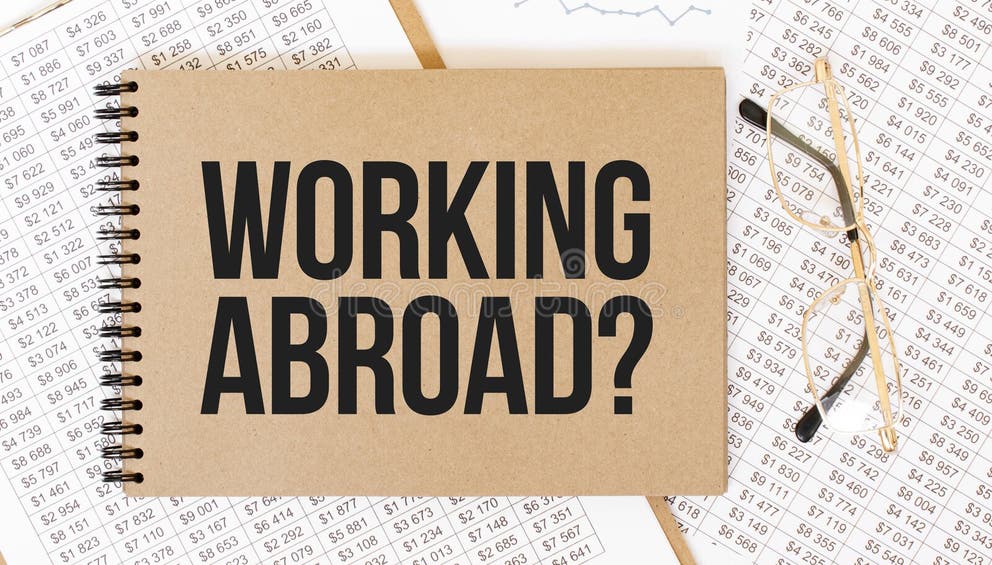 Craft Colour Notepad with Text Working Abroad . Notepad with Eyeglasses ...