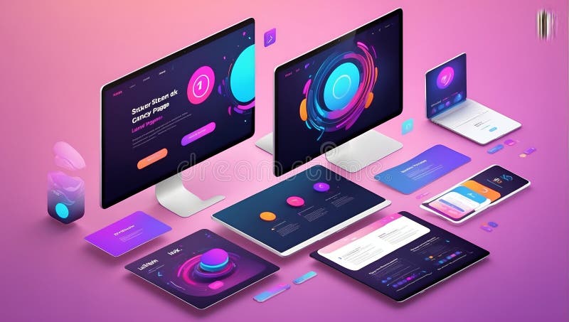 Engaging Vector UI UX Design. AI Generate Stock Illustration ...
