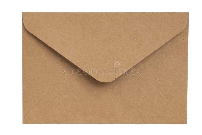 Craft Envelope Letter Mail Isolated on the White Background Stock Image ...
