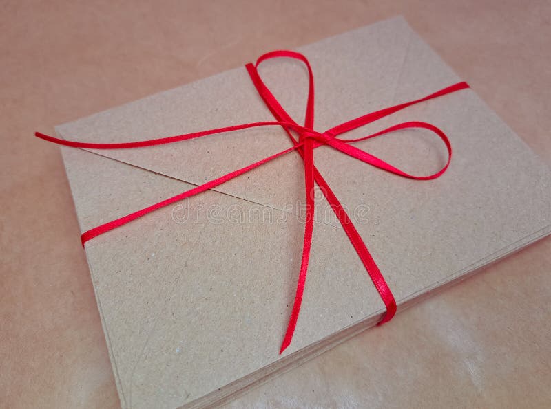 Craft Envelopes with the Red Stripe,letters To Santa Stock Image ...