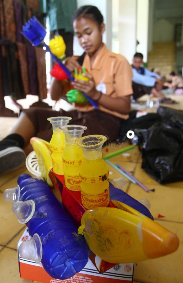 Craft from garbage editorial stock image. Image of making - 32405224