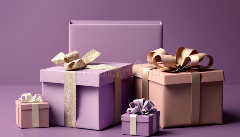 Craft Gift Boxes. Flat Lay Mockup. Ai Generative Stock Illustration ...