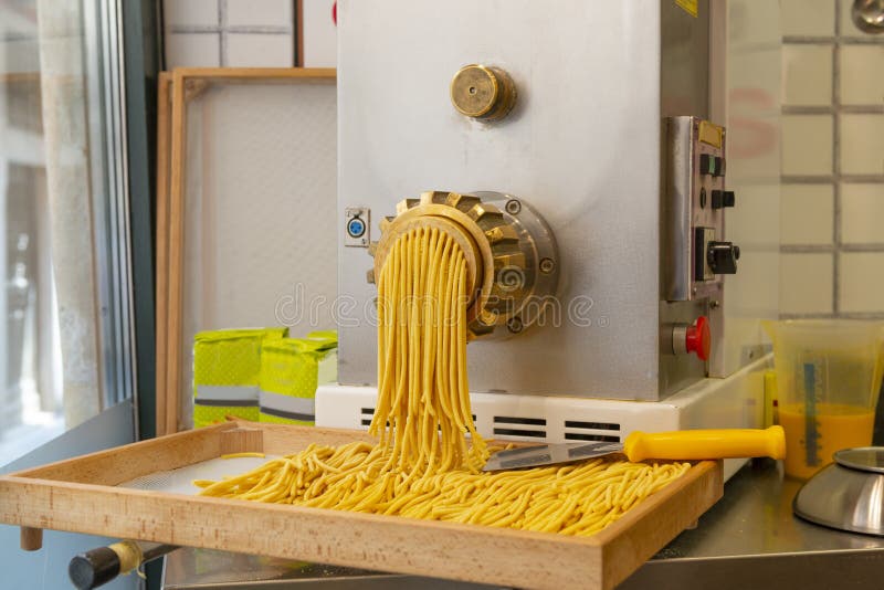Craft Italian Pasta Production Stock Photo - Image of business ...