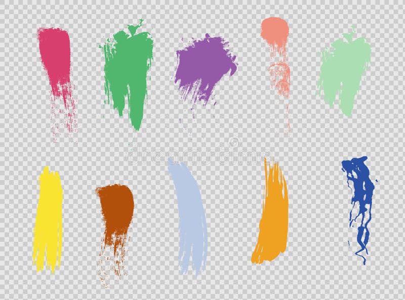 Craft Label Brush Stroke Backgrounds, Paint or Ink Smudges Vector for ...