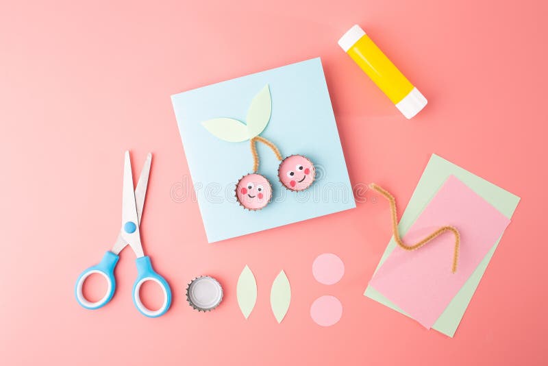 Craft Materials Flat Lay on White Background, Colored Paper Sheets ... Craft Materials Flat Lay on White Background, Colored Paper Sheets ...