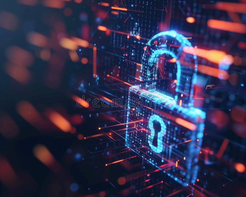 Craft a Mesmerizing Backdrop Background Featuring a Digital Padlock ...