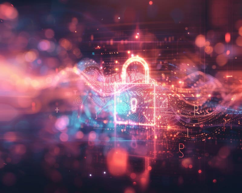 Craft a Mesmerizing Backdrop Background Featuring a Digital Padlock ...