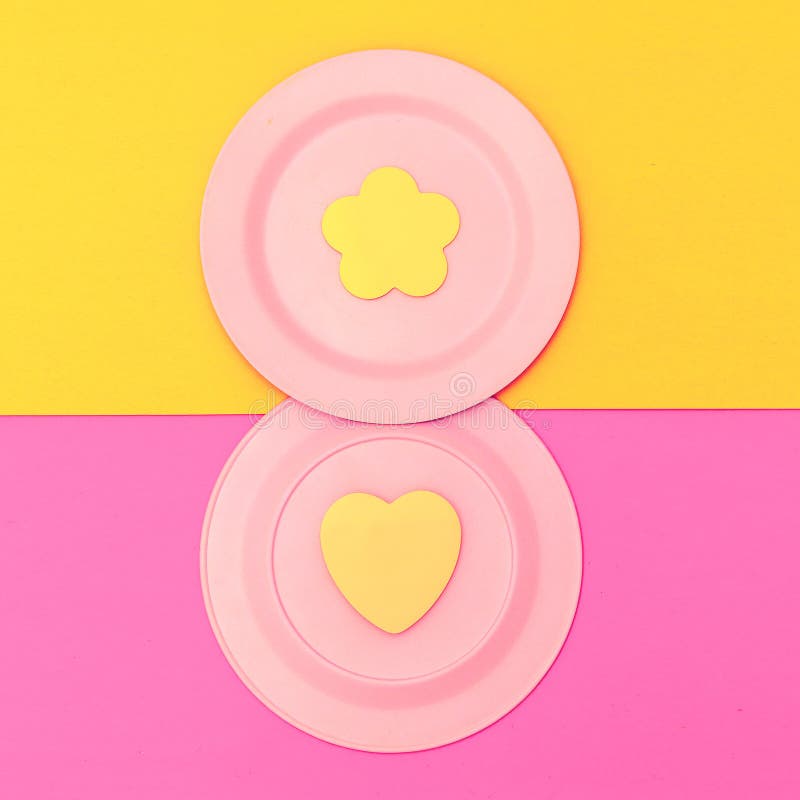 Craft Minimal Objects Flat Lay Art. Candy Colours Concept Stock Image ...