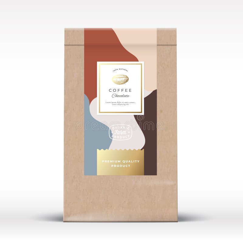 Coffee Chocolate Label. Abstract Vector Packaging Design Layout with ...