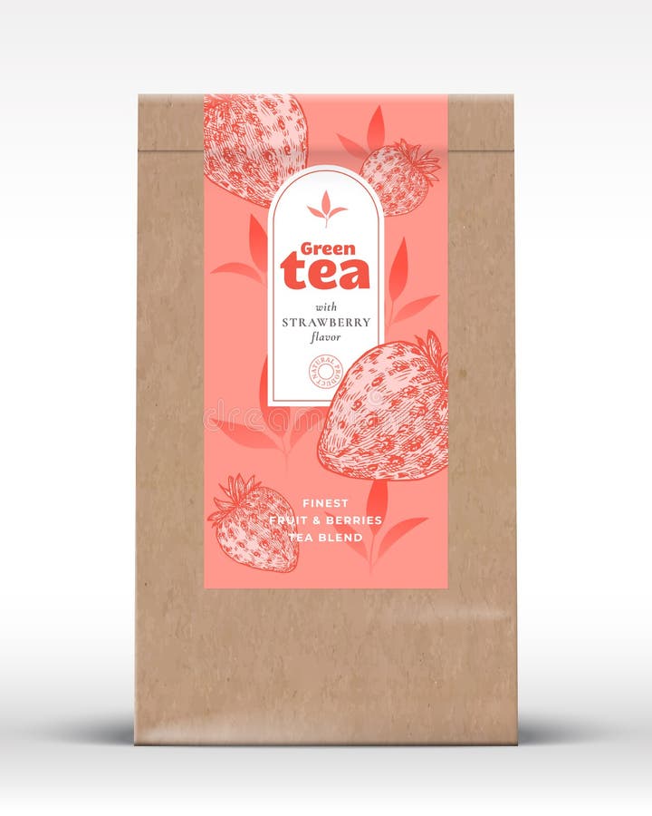 Craft Paper Bag with Dried Fruits Label. Abstract Vector Packaging ...
