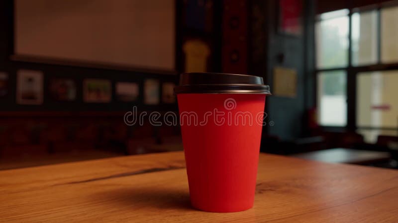 Craft Red Disposable Cup for Hot Drinks Presentation. Coffee for Take ...
