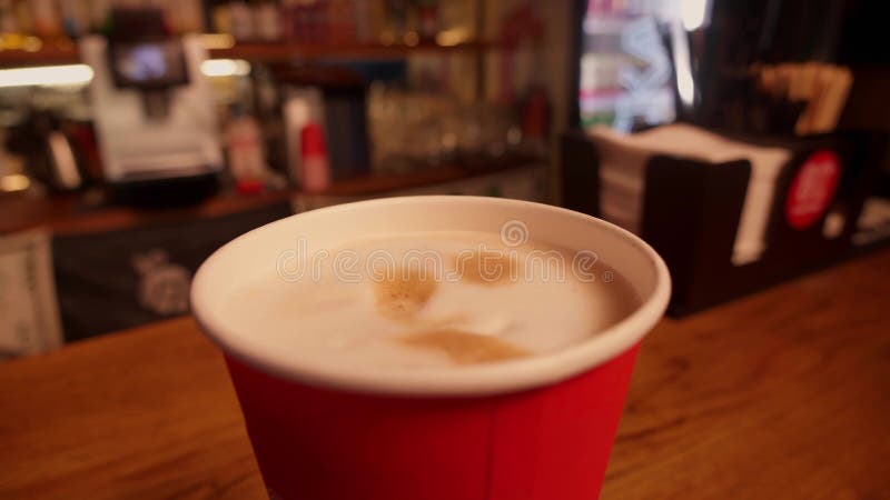 Craft Red Disposable Cup for Hot Drinks Presentation. Coffee for Take ...
