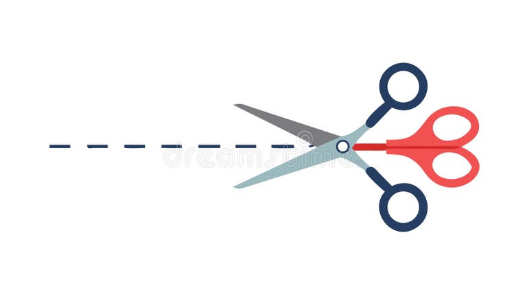 Craft Scissors Dotted Cut Line, Creative Process Vector Design ...