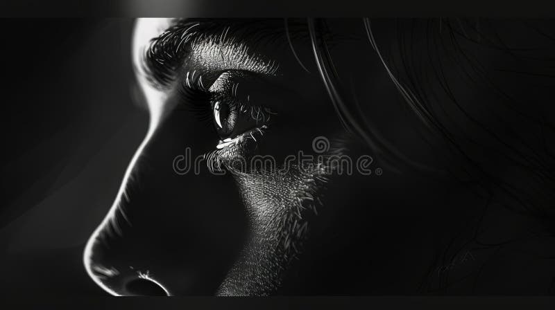 Craft a Side View of a Brooding Protagonist with Intense Haunting Eyes ...