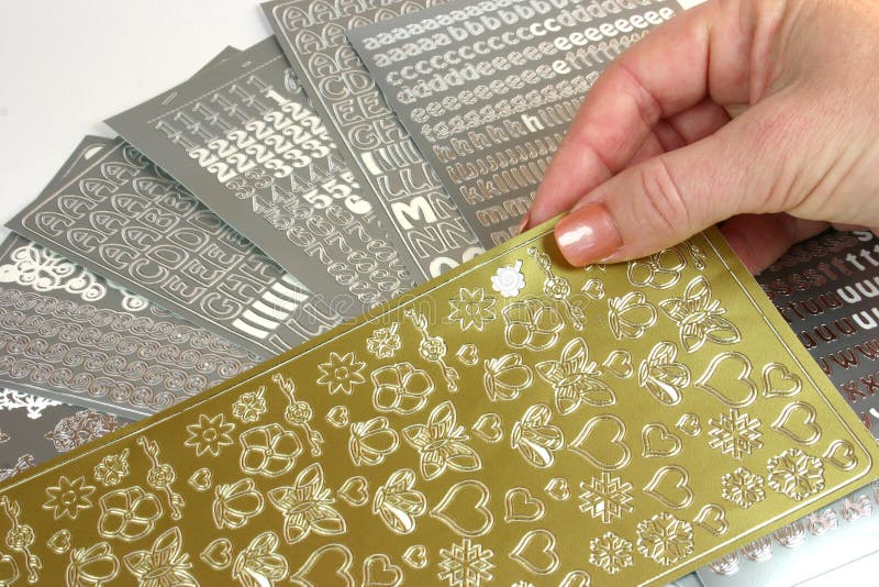 Craft Stickers stock image. Image of fingers, adhesive - 178591