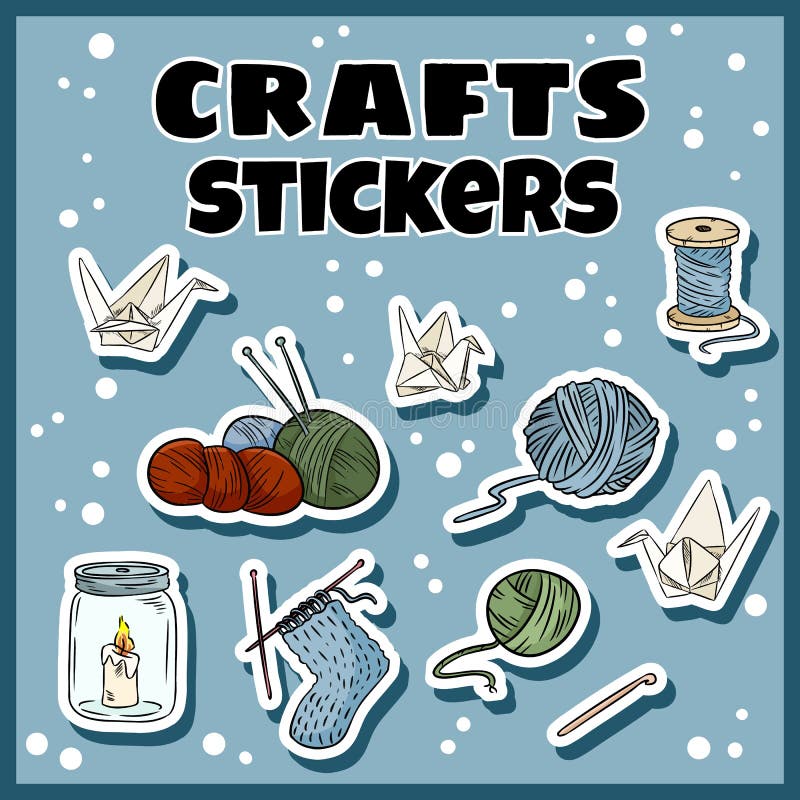 Craft Stickers Set. Collection of Handicraft Labels Stock Vector ...