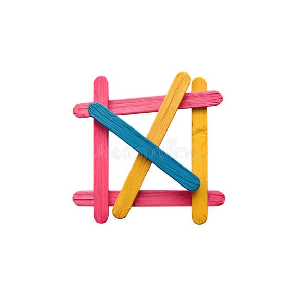 Craft Sticks Arrangement on White Surface, Colorful Popsicle Sticks ...