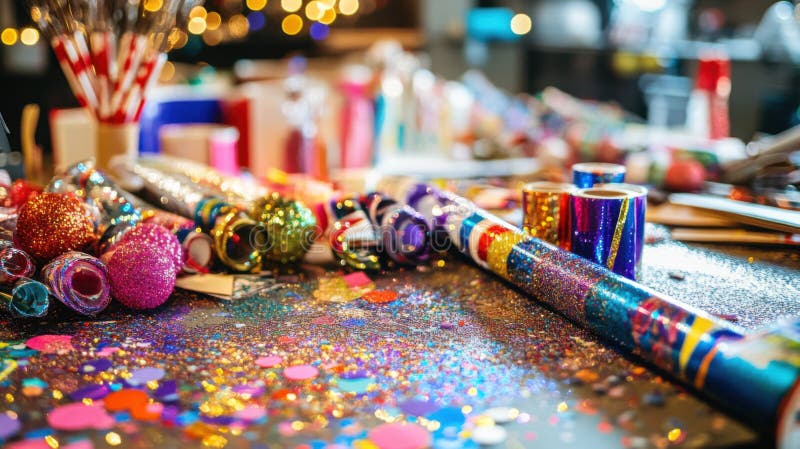 A Craft Store Table with New Year Stock Photo Stock Photo - Image of ...