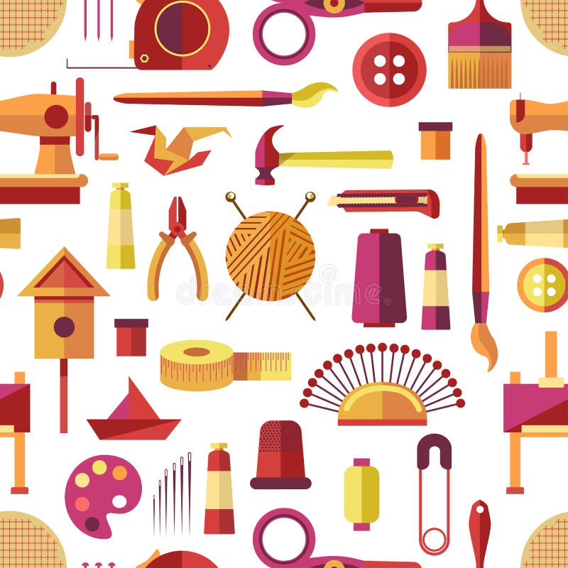 Craft Tools and Handmade Instruments, Hobby Items Vector. Stock Vector ...