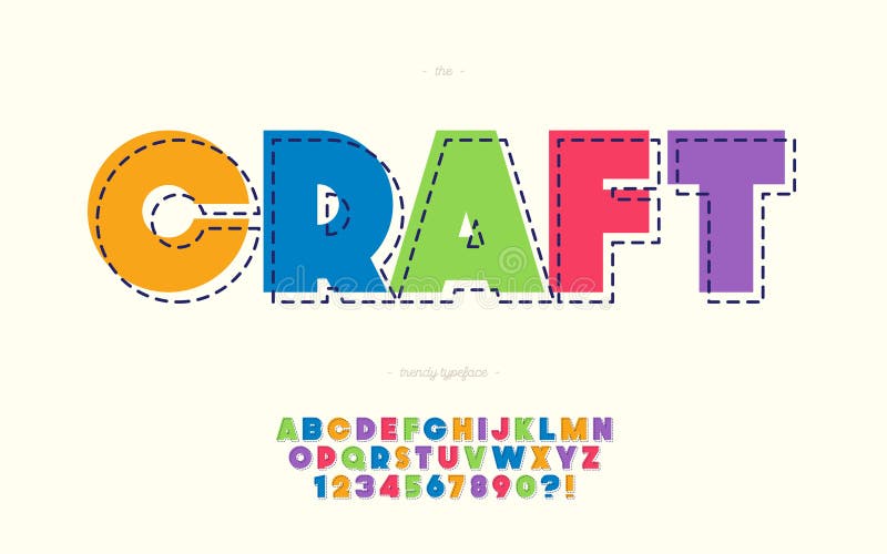 Craft Vector Font Bold Colorful Style Stock Vector - Illustration of ... Craft Vector Font Bold Colorful Style Stock Vector - Illustration of ...