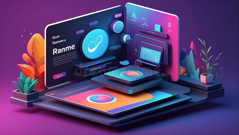 Versatile Vector UI Design. AI Generate Stock Illustration - Illustration of vibrant, scalable ...