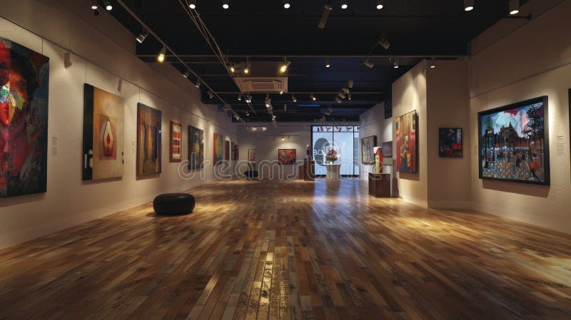 Craft a Visually Stunning Composition of an Art Gallery with a Unique ...