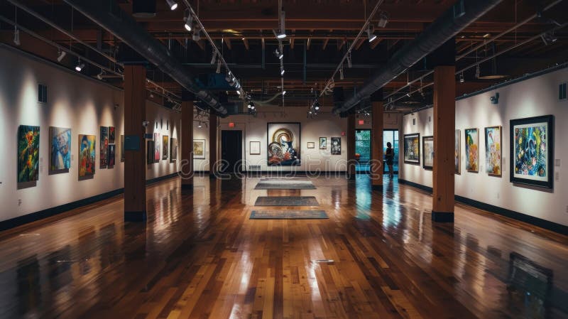Craft a Visually Stunning Composition of an Art Gallery with a Unique ...