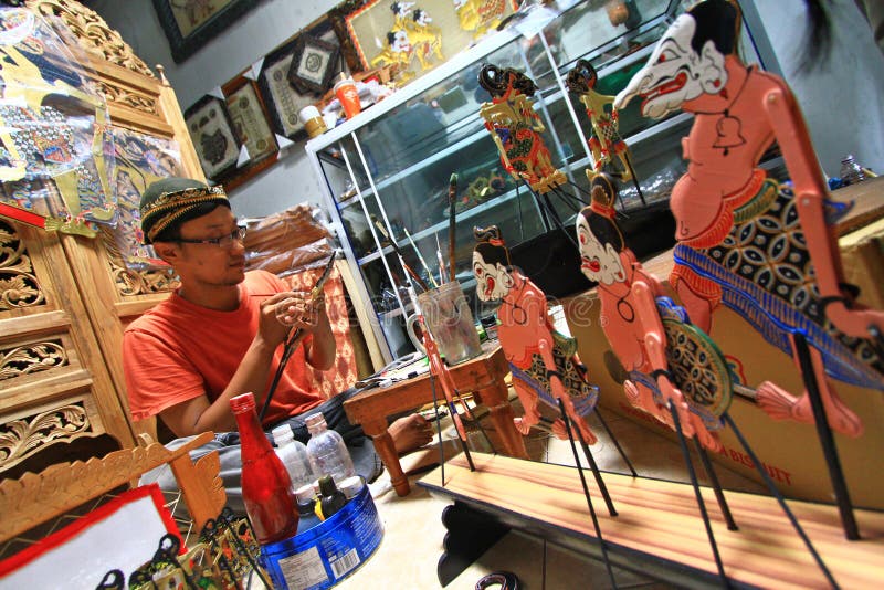 Craft Wayang Puppets editorial stock image. Image of indonesia - 41232929