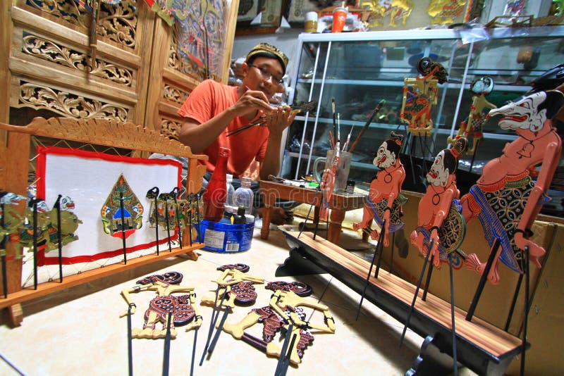 Craft Wayang Puppets editorial stock image. Image of java - 41233104