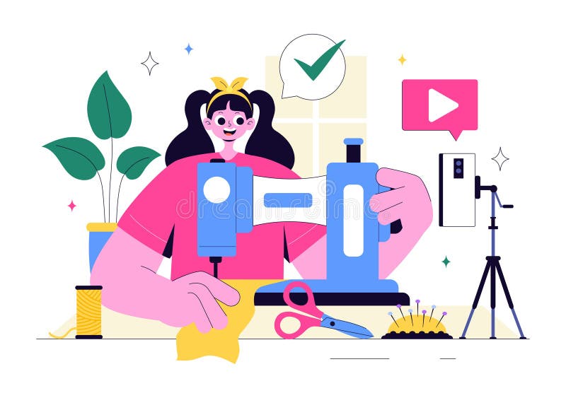 Craft Workshop Vector Illustration Featuring a DIY Class with Artist ...