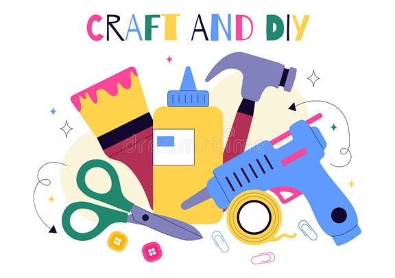 Craft Workshop Vector Illustration Featuring a DIY Class with Artist ...