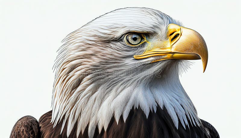 Continuous Line Drawing Showcases the Intricate Details of a Bald Eagle ...